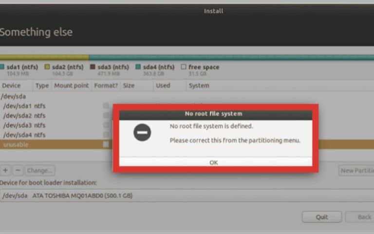How To Fix "No Root File System Is Defined" Error - TechColleague